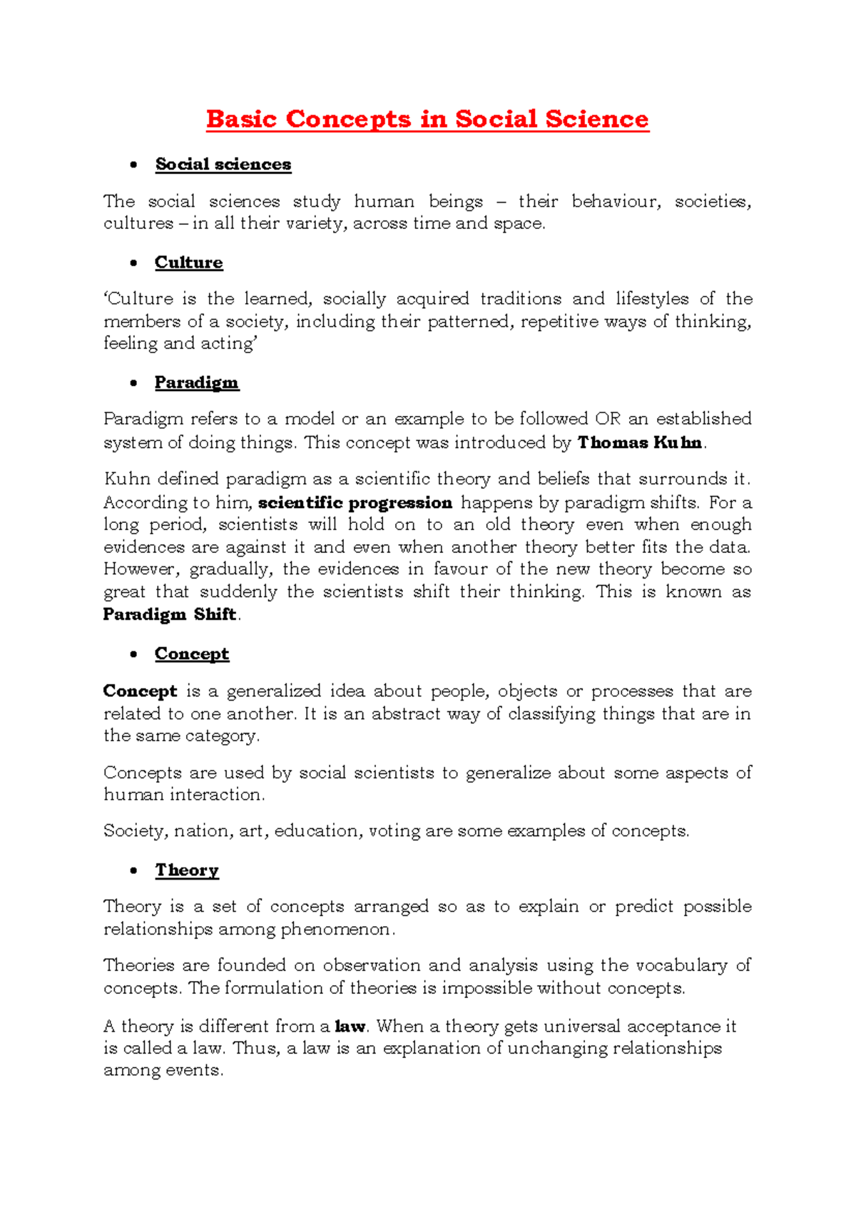 Basic Concepts in Social Science - Basic Concepts in Social Science ...