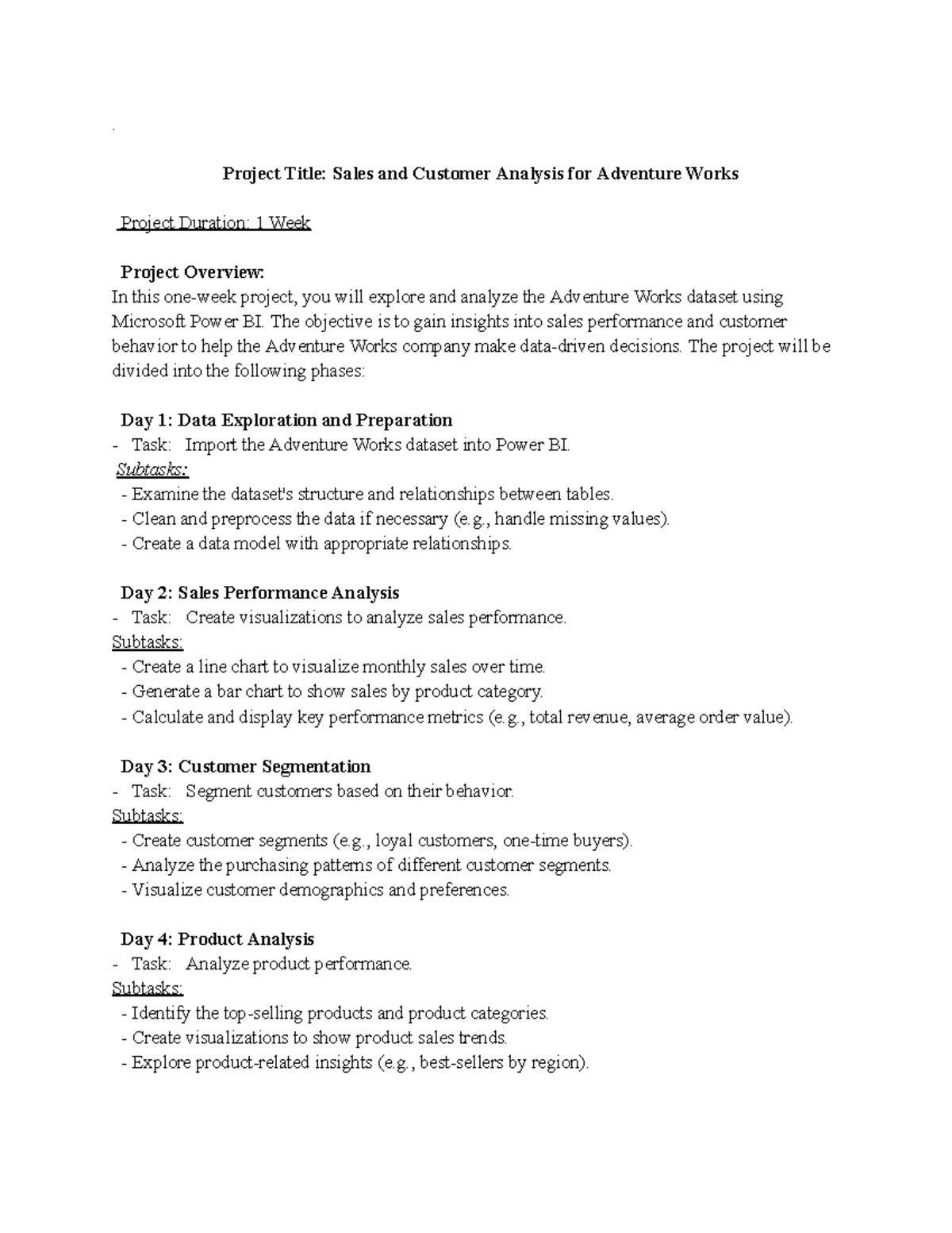 Project Title- Sales and Customer Analysis for Adventure Works ...