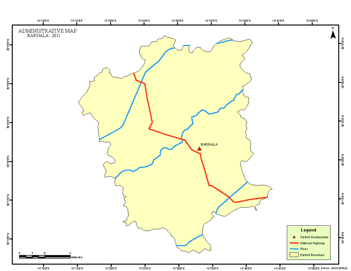 Admin MAP Barnala - #*BARNALA 75°50'0"E 75°50'0"E 75°45'0"E 75°45'0"E ...