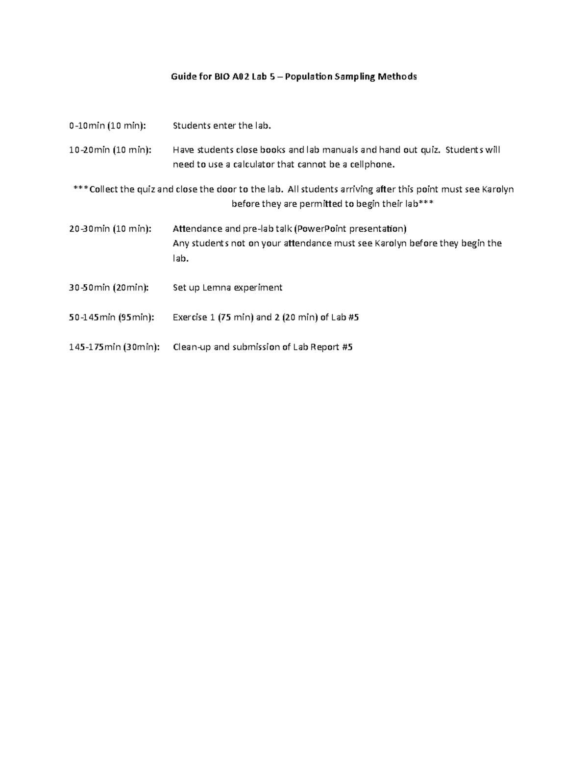 BIOA02 Lab 5 Population Sampling W2018 - Lab Plan - Guide for BIO A02 Lab 5 – Population ...