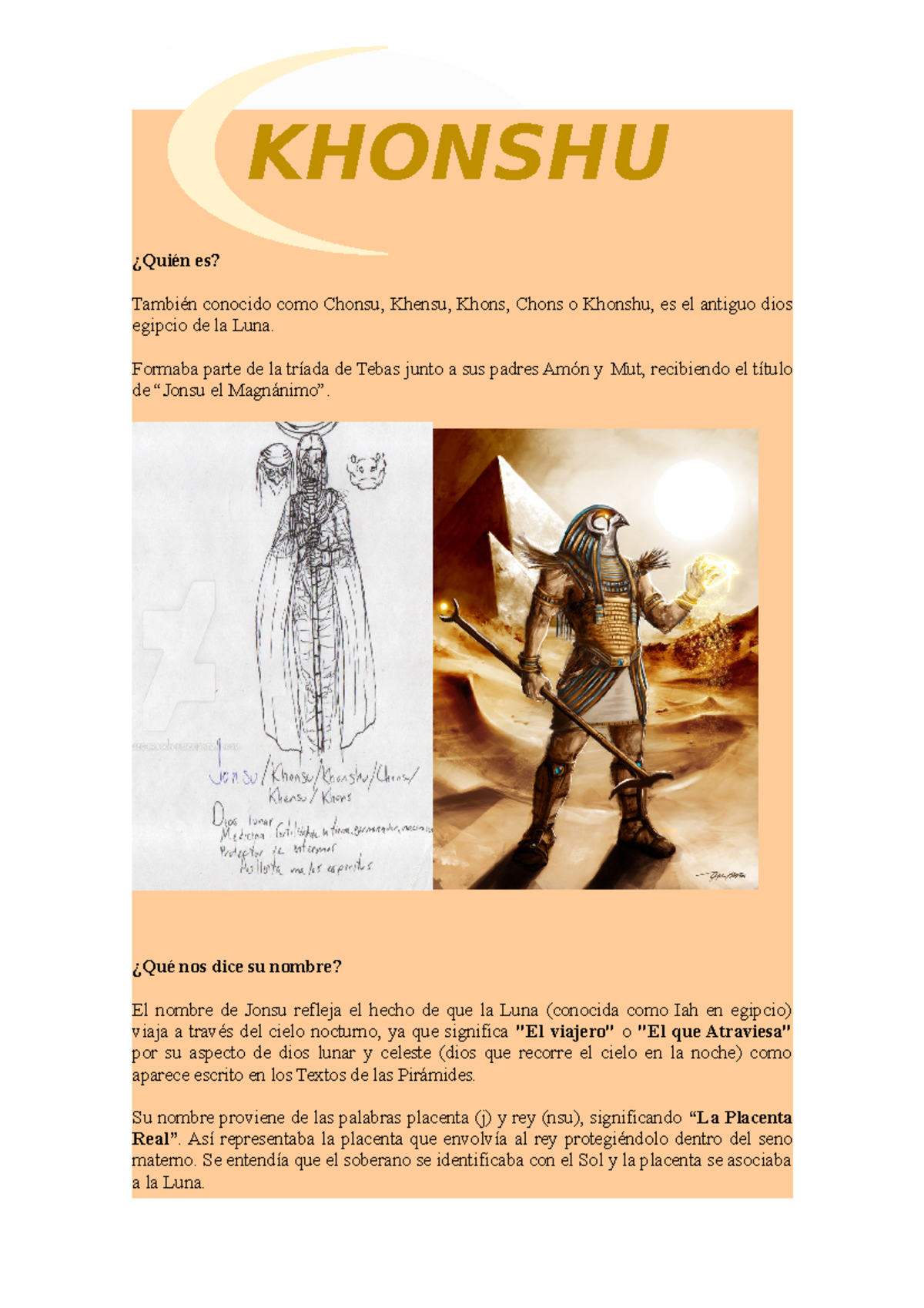 Jonsu - Biografía de un Dios egipcio - KHONSHU ¿Quién es? También ...
