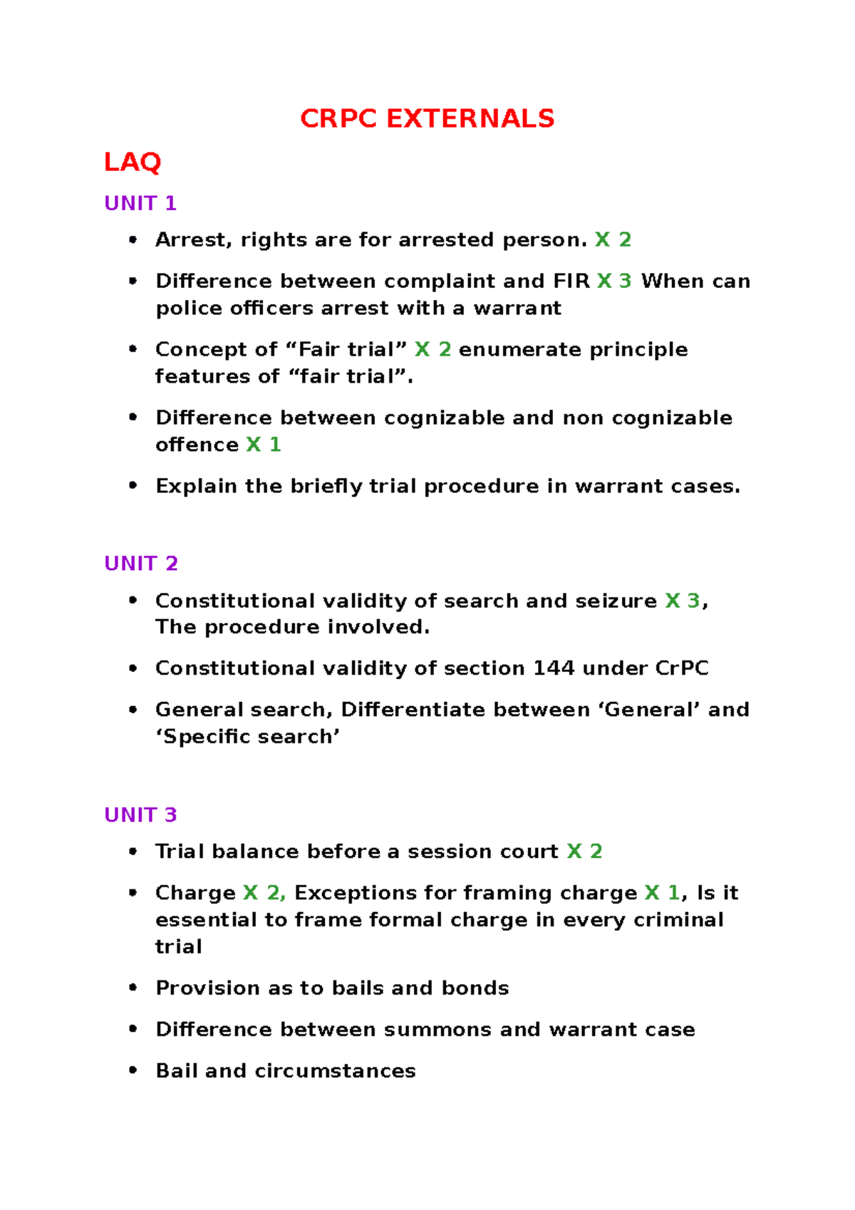 UNIT 1 - 5 CRPC - LLB LAW (Honors - Studocu