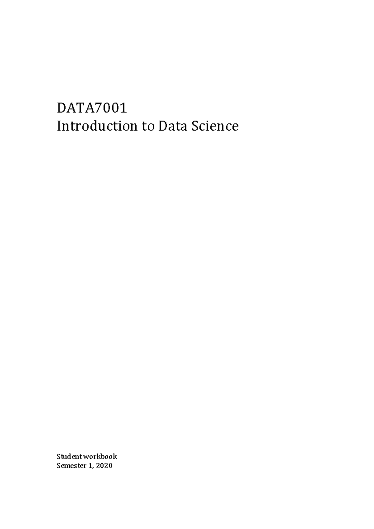 Data7001 Workbook Semester 1 2020 Warning Tt Undefined Function 32 Warning Tt Undefined