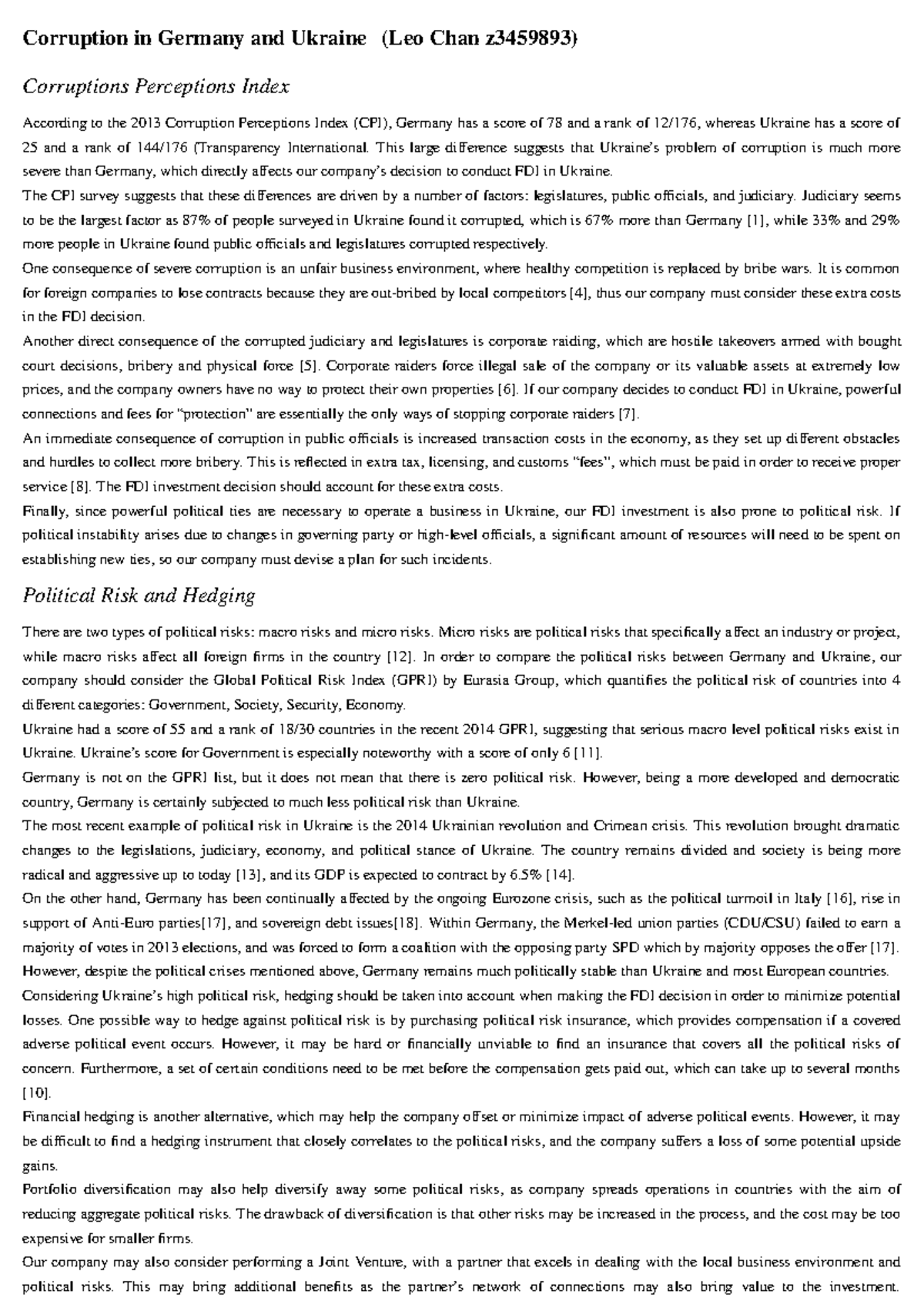 Seminar assignments - sample report 2 - Corruption in Germany and ...