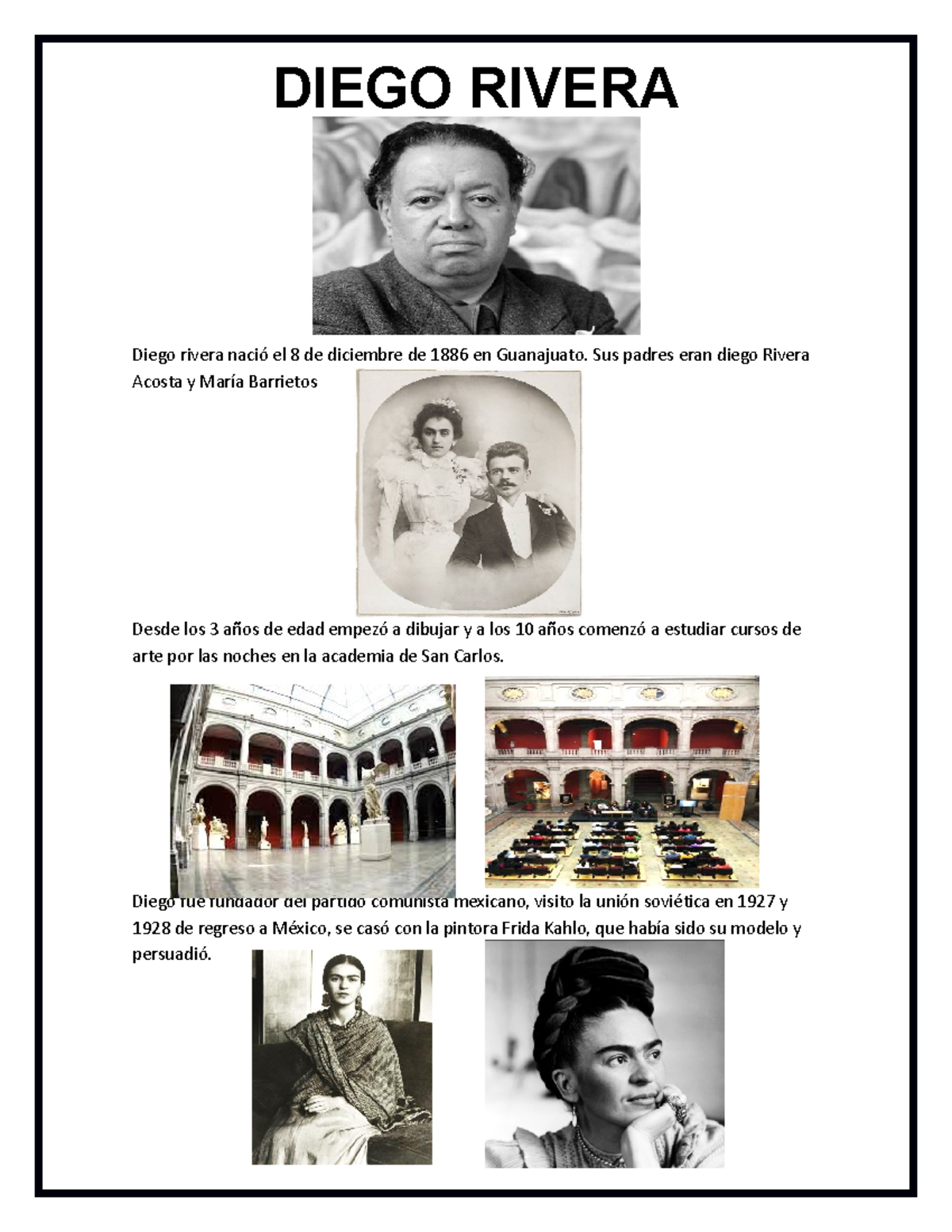 Diego Rivera - EJEMPLOS DE PRACTICAS - DIEGO RIVERA Diego rivera nació ...