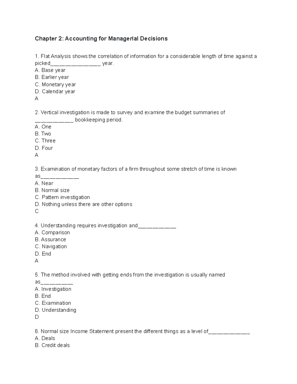 Chapter 2 Accounting for Managerial Decisions - Chapter 2: Accounting ...