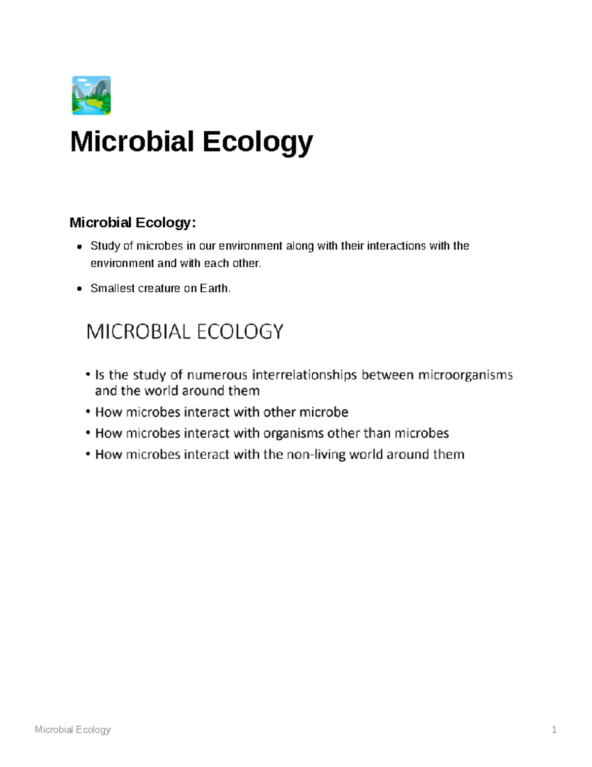Microbial Ecology - 🏞 Microbial Ecology Microbial Ecology: Study of ...