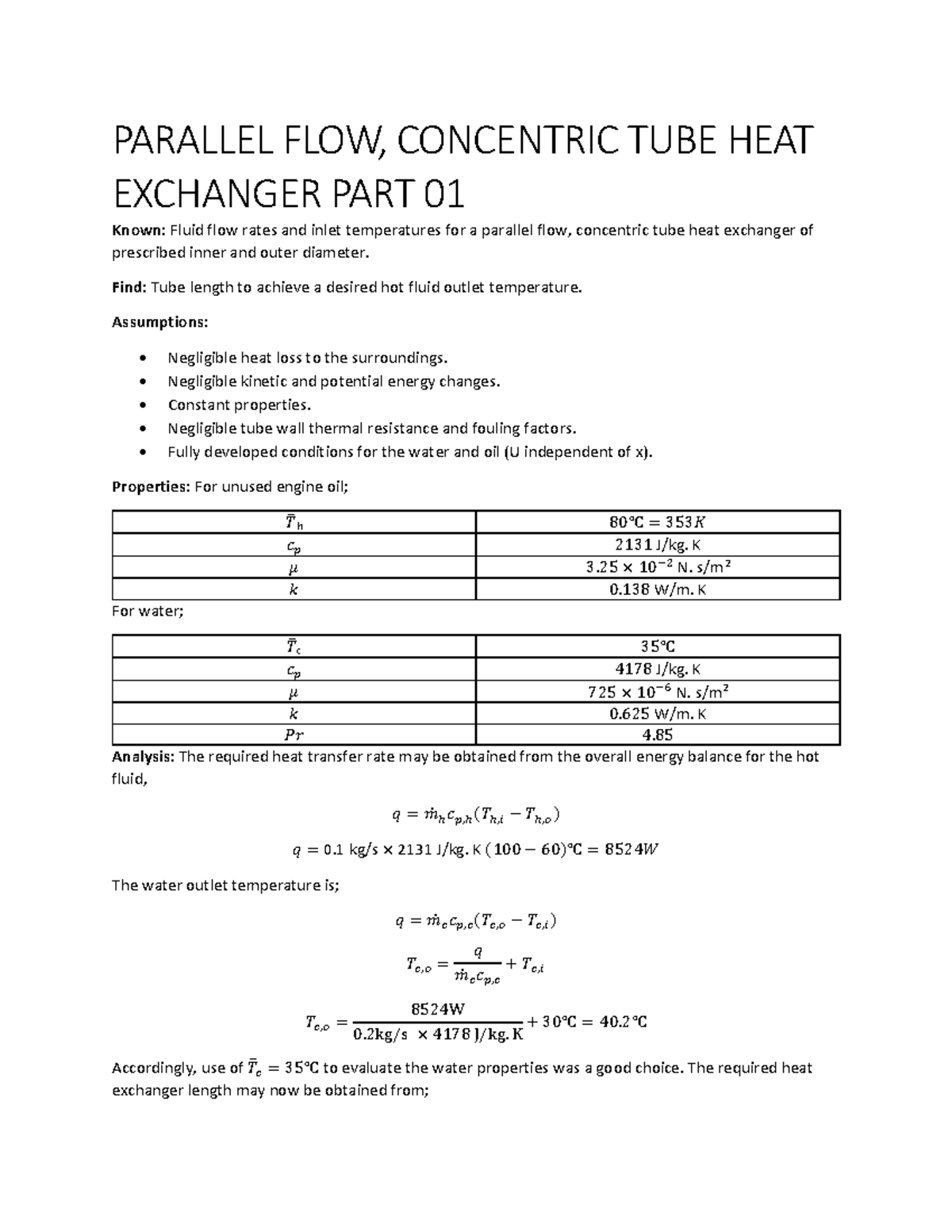 Parallel Flow Part 01 - PARALLEL FLOW, CONCENTRIC TUBE HEAT EXCHANGER ...
