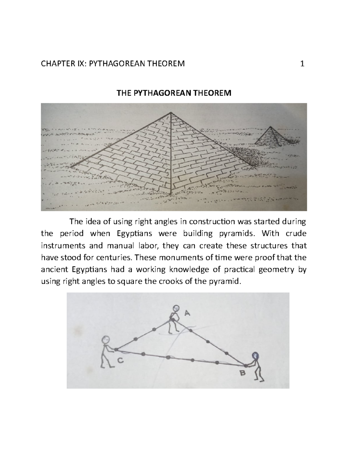 Explanation of Pythagorean Theorem - CHAPTER IX: PYTHAGOREAN THEOREM 1 ...