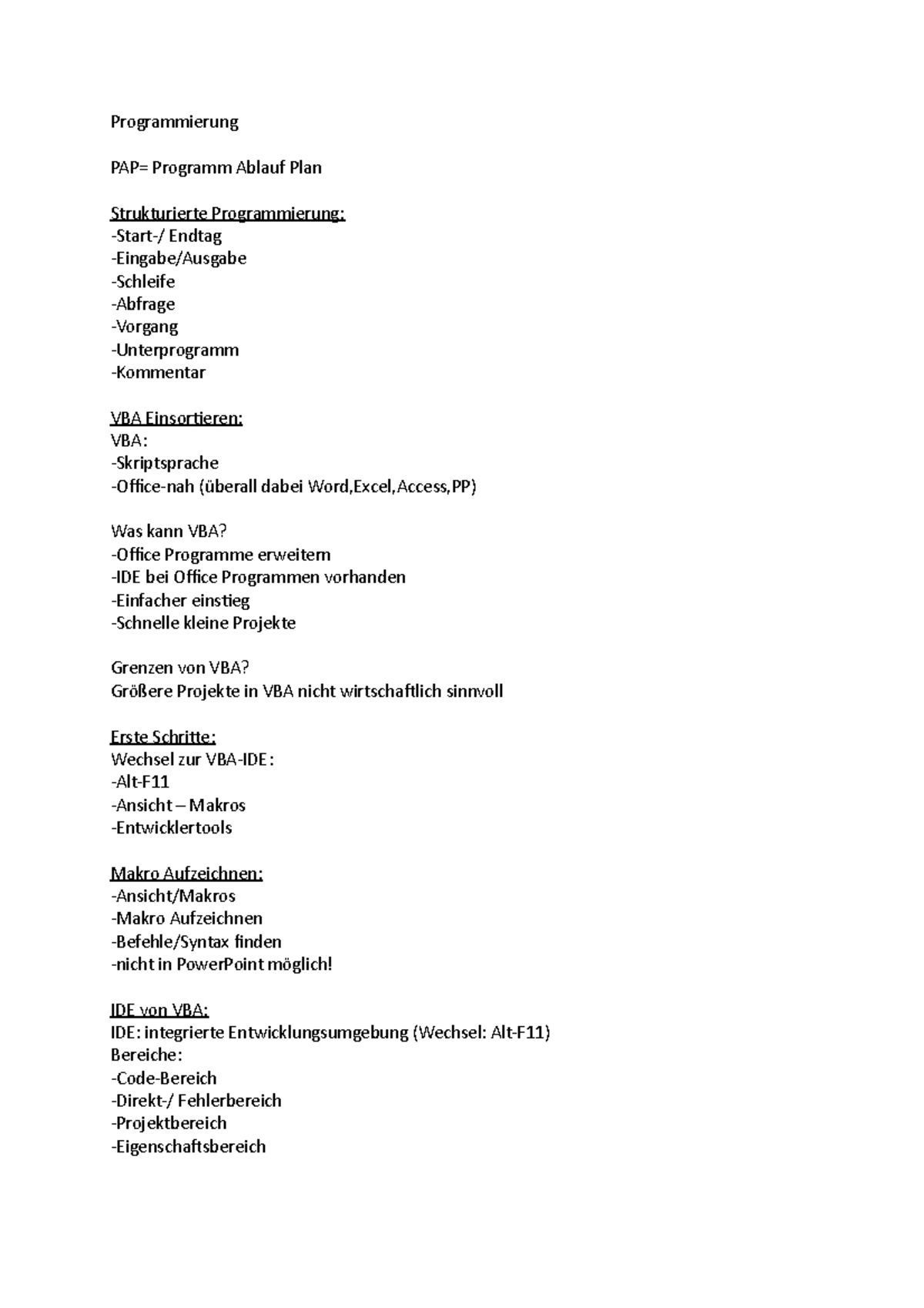 Bauinformatik: Programmierung - Programmierung PAP= Programm Ablauf ...