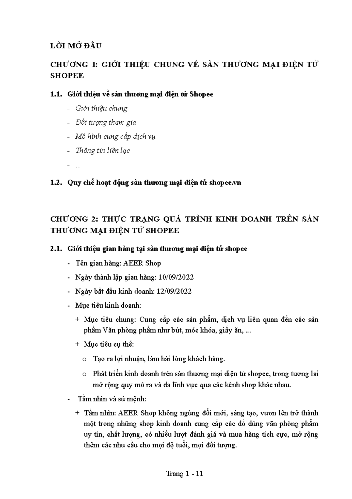 Thương mại điện tử - ehee - LỜI MỞ ĐẦU CHƯƠNG 1: GIỚI THIỆU CHUNG VỀ ...
