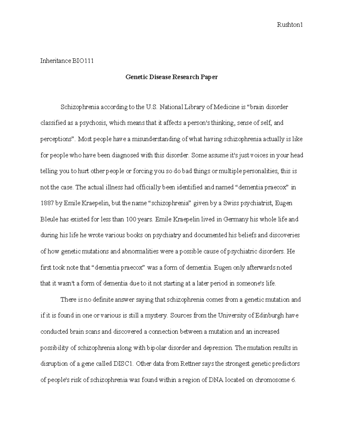 Due 8th Disease Paper-2 - Inheritance BIO Genetic Disease Research ...