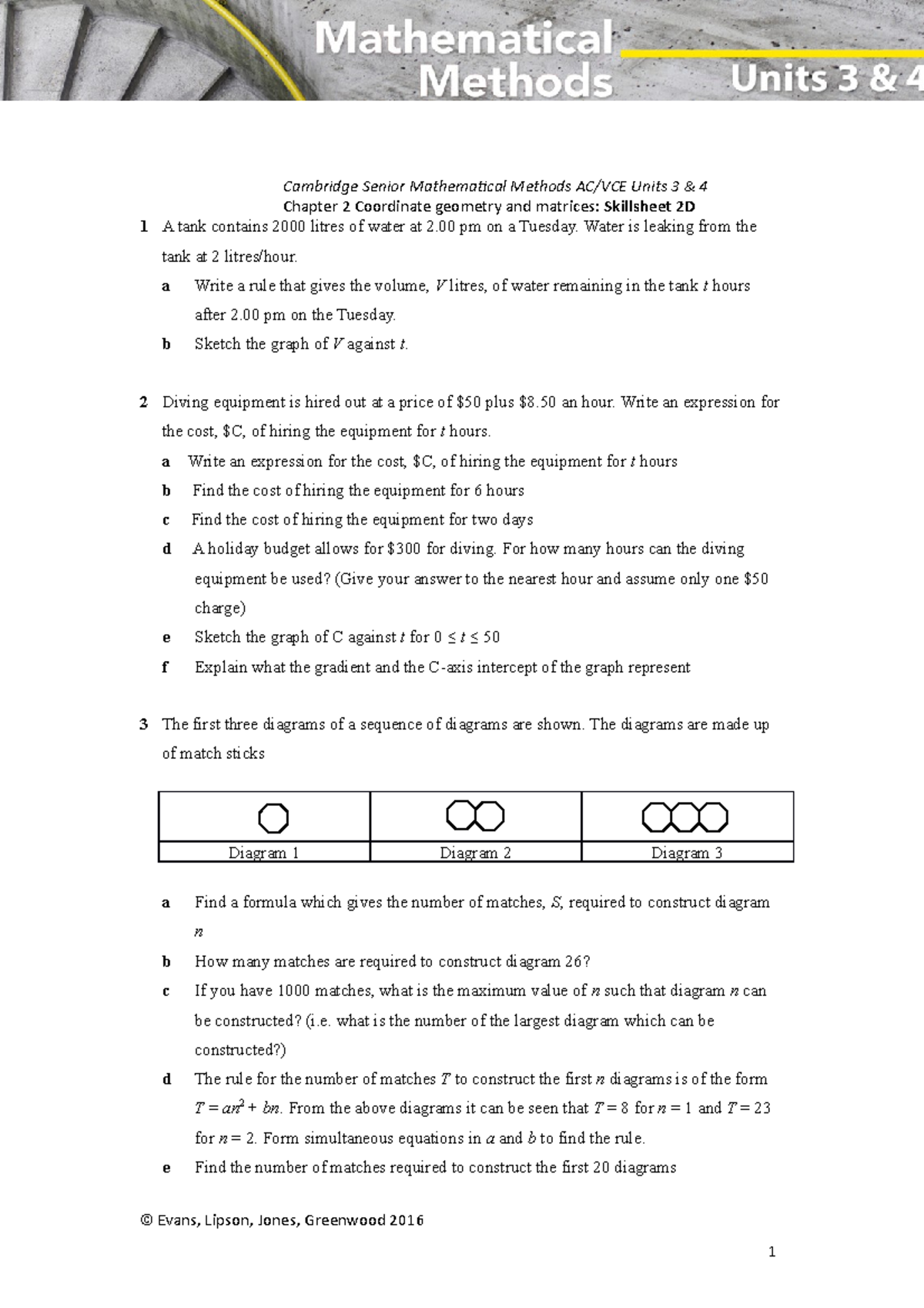Skillsheet 02D - aaa - Cambridge Senior Mathematical Methods AC/VCE Units 3 & 4 Chapter 2 - Studocu