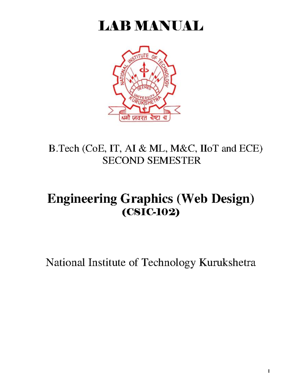 Web Dev csic102 - 1 LAB MANUAL B (CoE, IT, AI & ML, M&C, IIoT and ECE ...