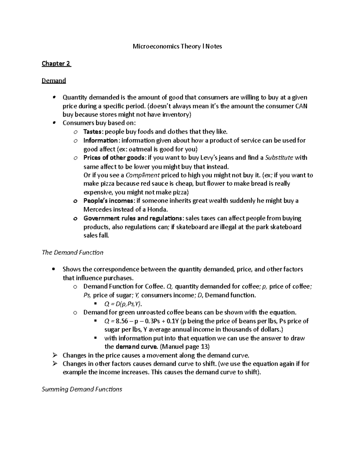 Micro Theory l Notes (Autosaved) - Microeconomics Theory l Notes ...