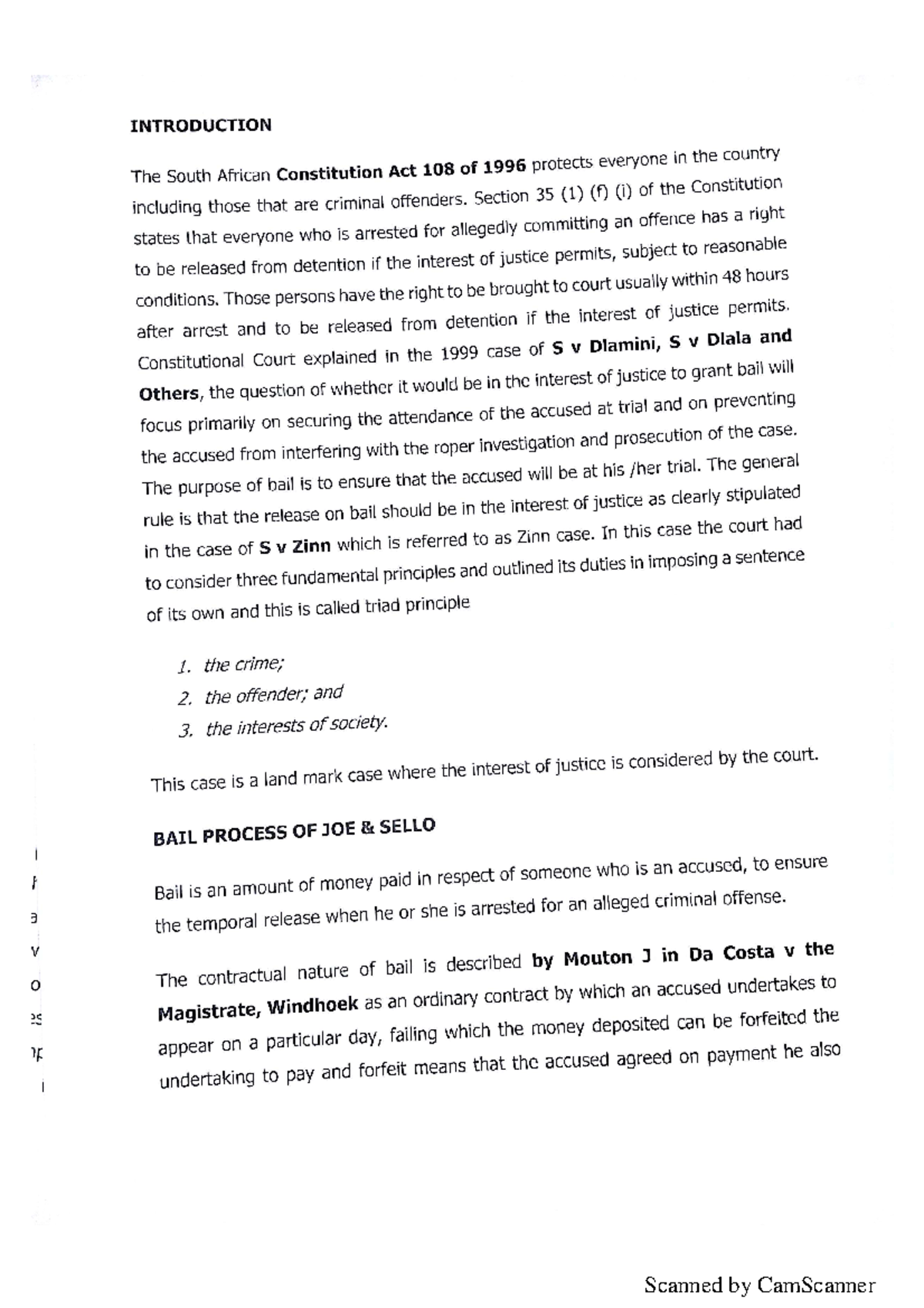 Bail appl. nd affidavit - BLaws - Studocu