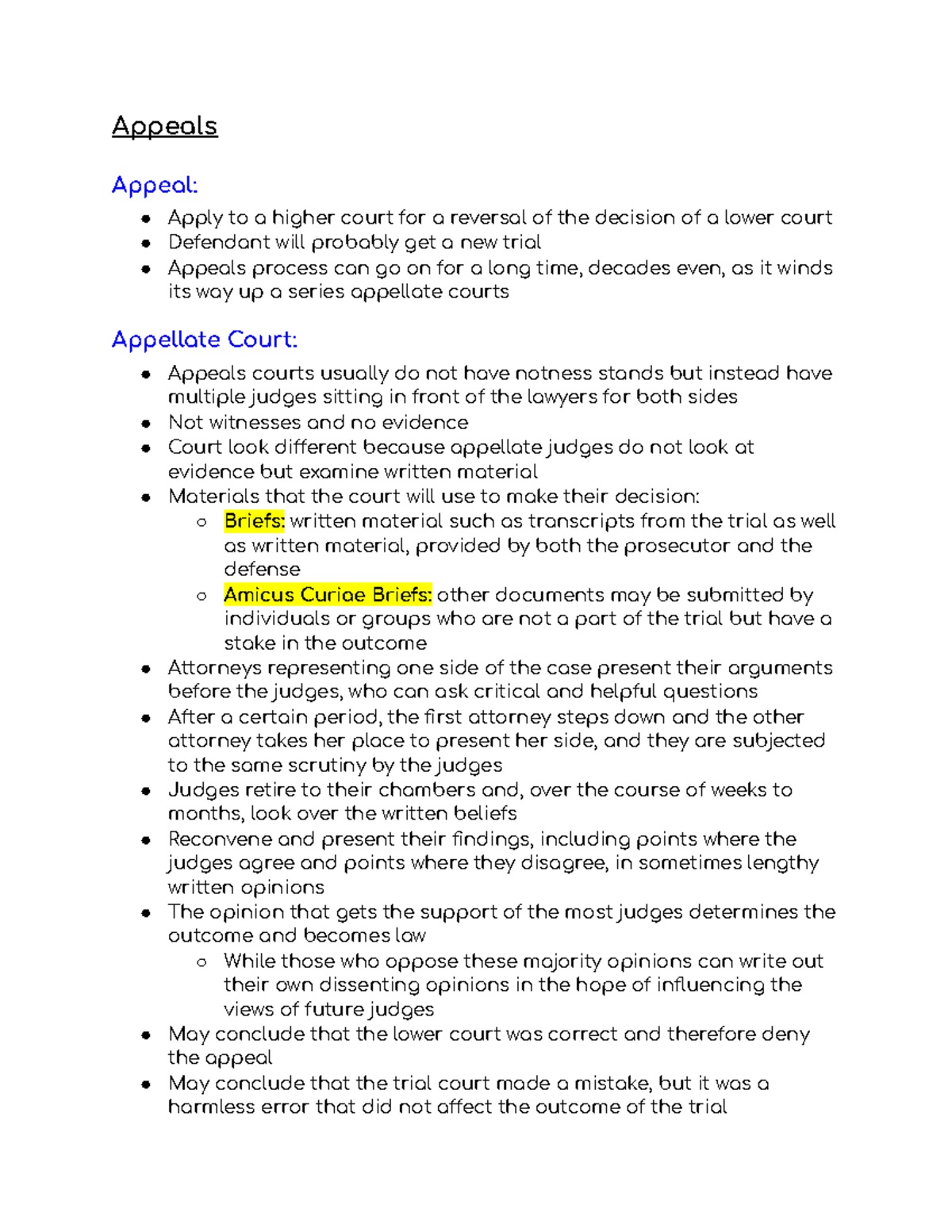 Appeals - Professor Espinoza - Appeals Appeal: Apply to a higher court ...