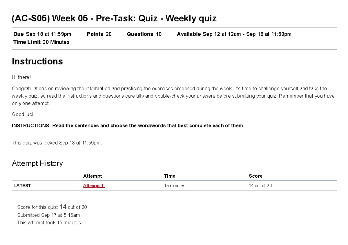 (AC-S05) Week 05 - Pre-Task Quiz - Weekly quiz Ingles IV (38451) - (AC ...