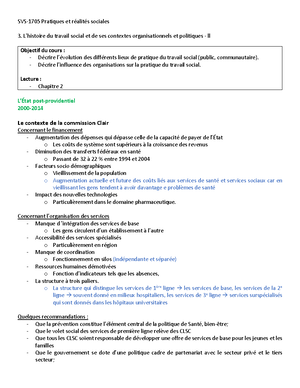 2. L'histoire du travail social, Notes de cours - SVS-1705 Pratiques et ...