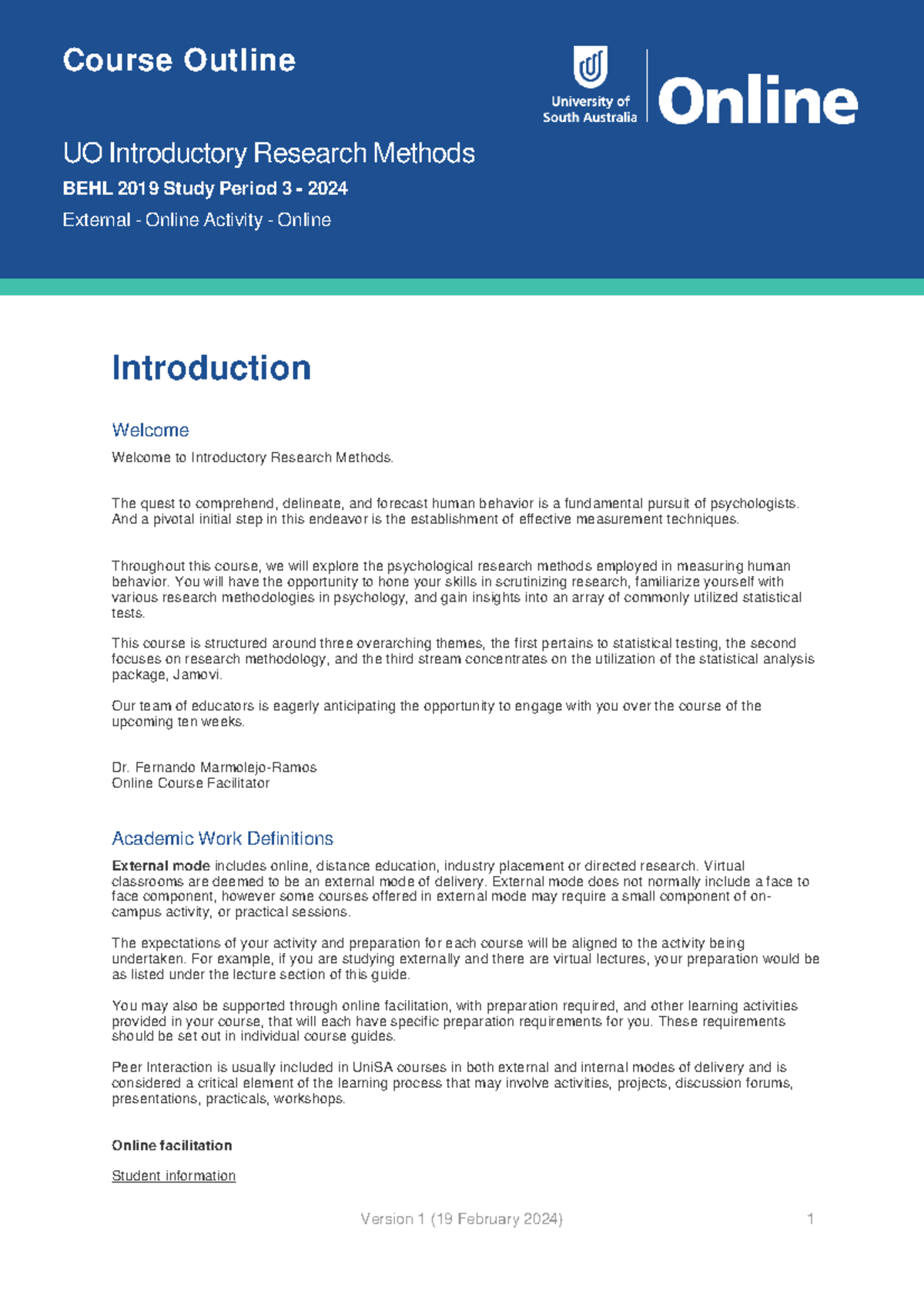 IRM Course Outline - Summary Introductory Research Methods - Course ...