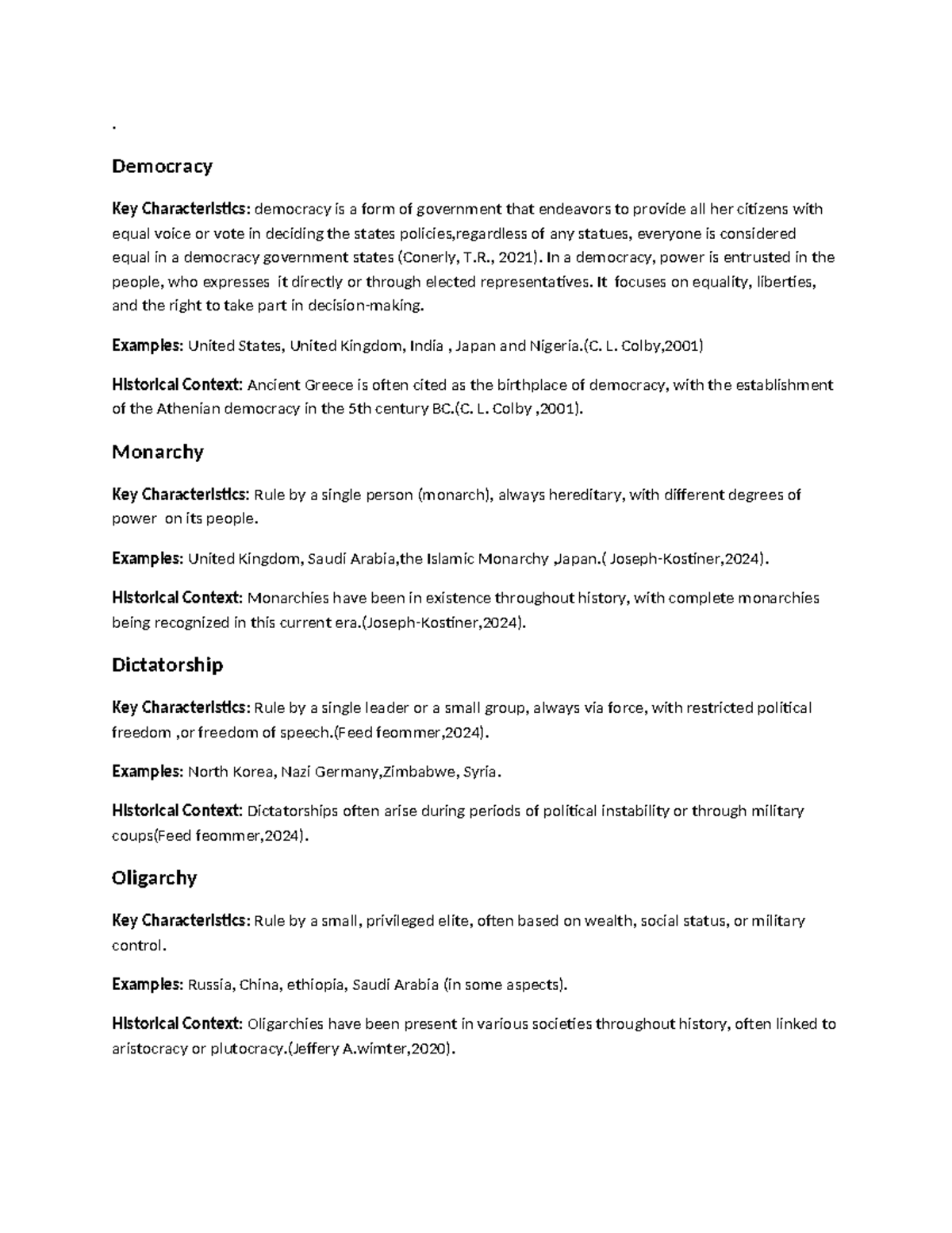 Soc,wk8, Assign-WPS Office - . Democracy Key Characteristics: democracy ...