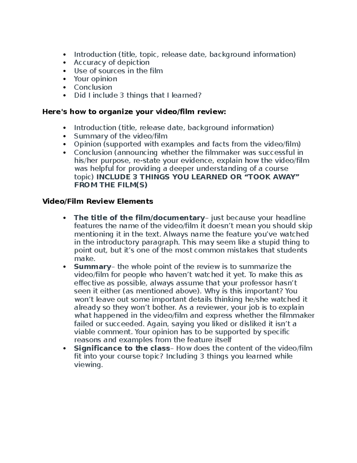 Film Review - Introduction (title, topic, release date, background ...