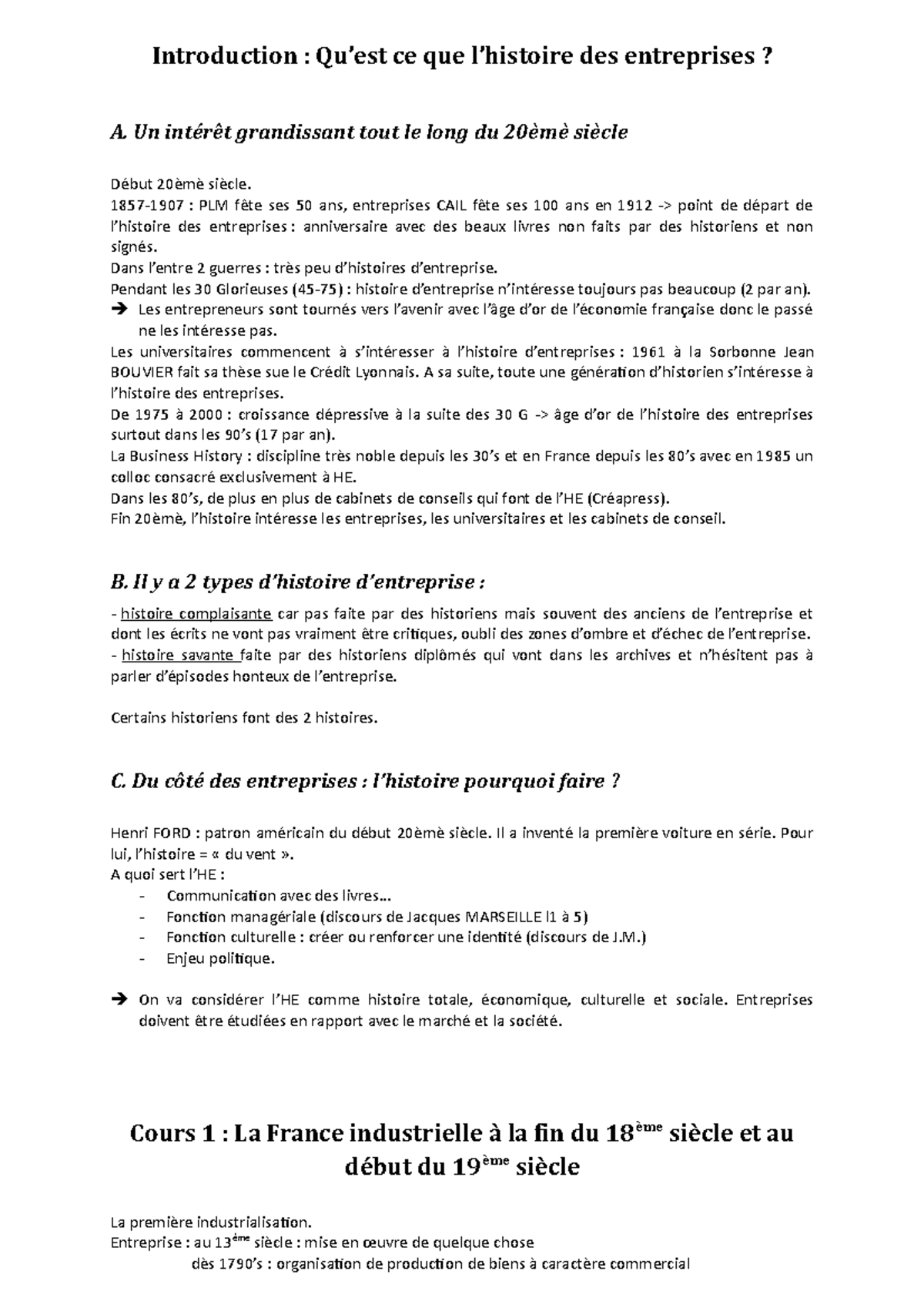 Histoire des entreprises - Introduction : Qu’est ce que l’histoire des ...