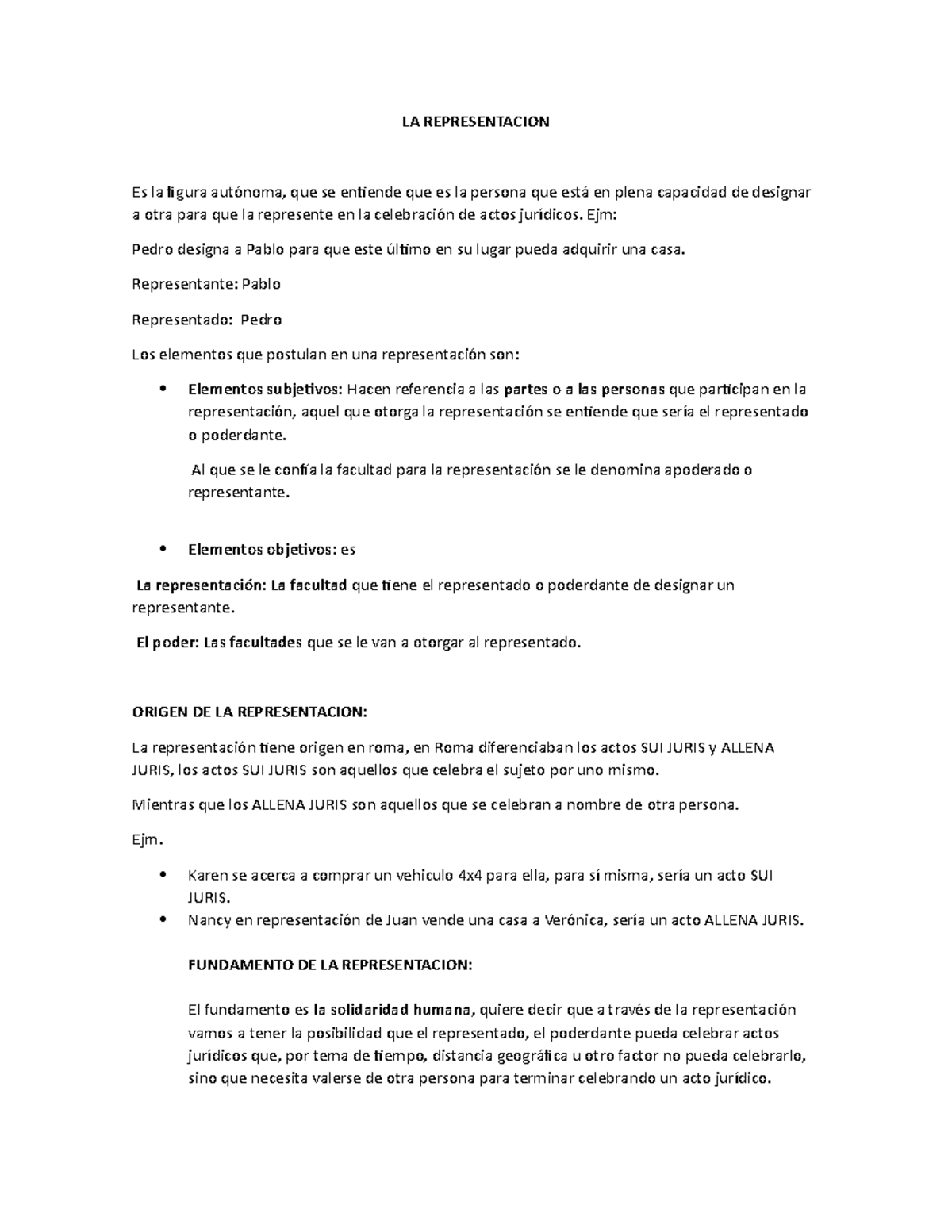 LA Representacion - resumen - LA REPRESENTACION Es la figura autónoma ...