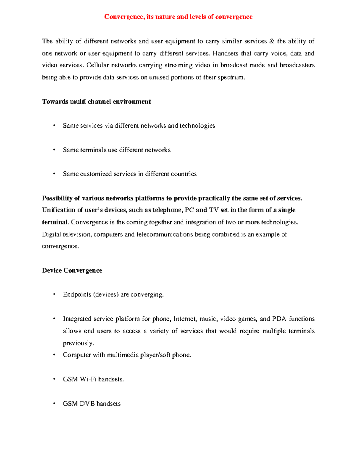 Ch09 Nature and levels of convergence - Convergence, its nature and ...