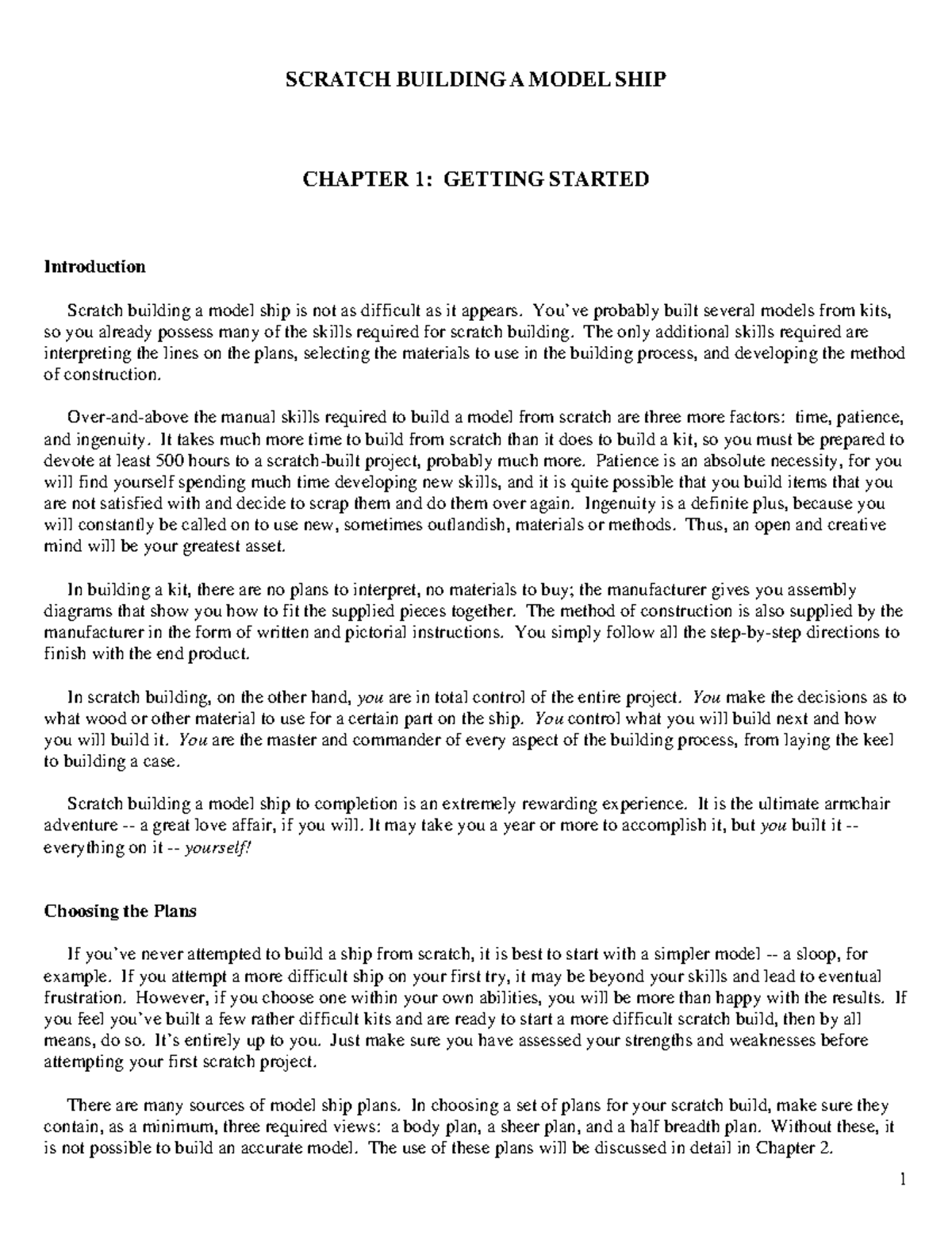 Scratch Building AModel Ship - SCRATCH BUILDING A MODEL SHIP CHAPTER 1 ...