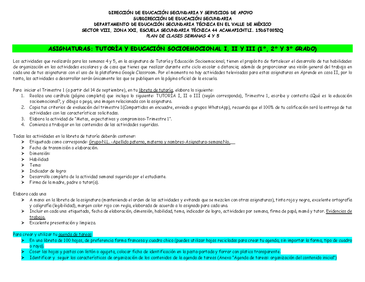 Tutoria- 1°-2°-3°-plan de clase-semanas 4 y 5-13sept2020-covid-19 ...