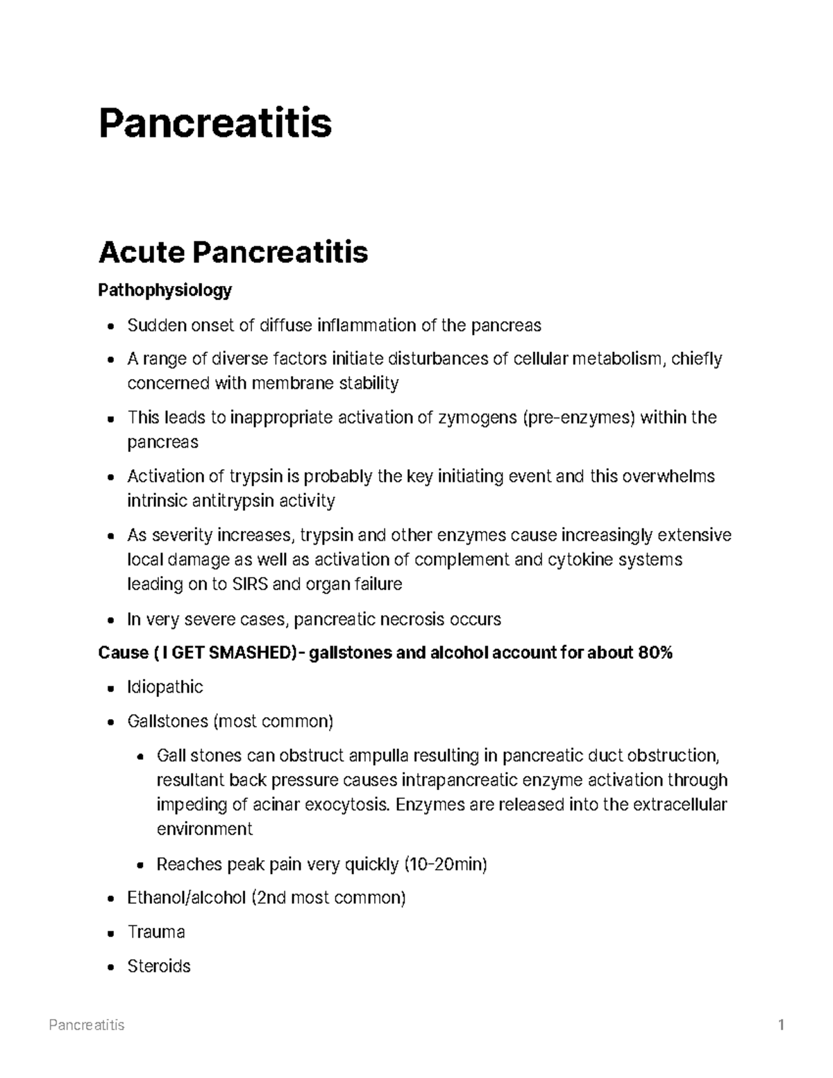 Pancreatitis - Pancreatitis Acute Pancreatitis Pathophysiology Sudden ...