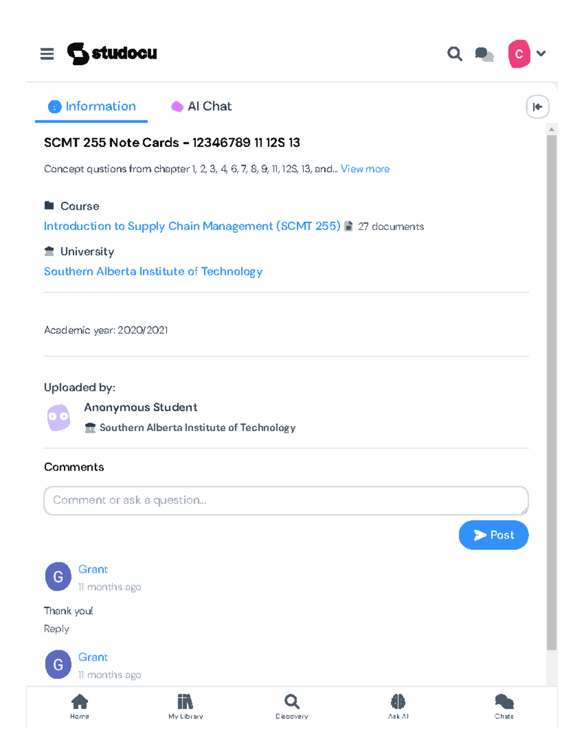 Web - abc - SCMT 255 Note Cards - 12346789 11 12S 13 Course: University ...