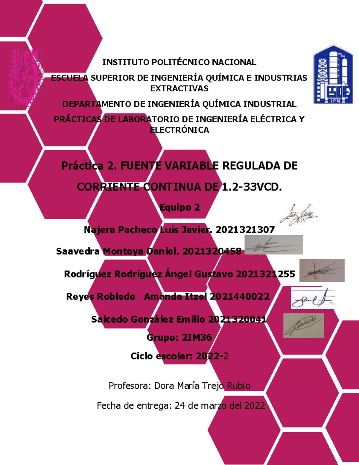 P2 Fuente Variable Regulada - INSTITUTO POLITÉCNICO NACIONAL ESCUELA ...