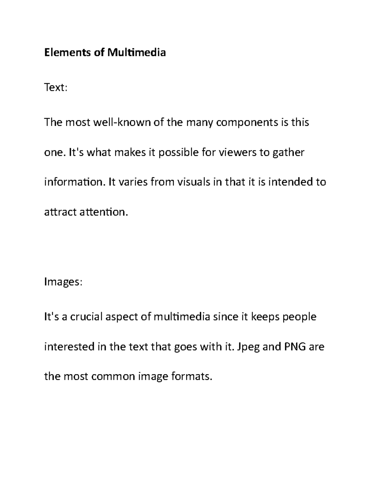 Elements of Multimedia - Elements of Multimedia Text: The most well ...