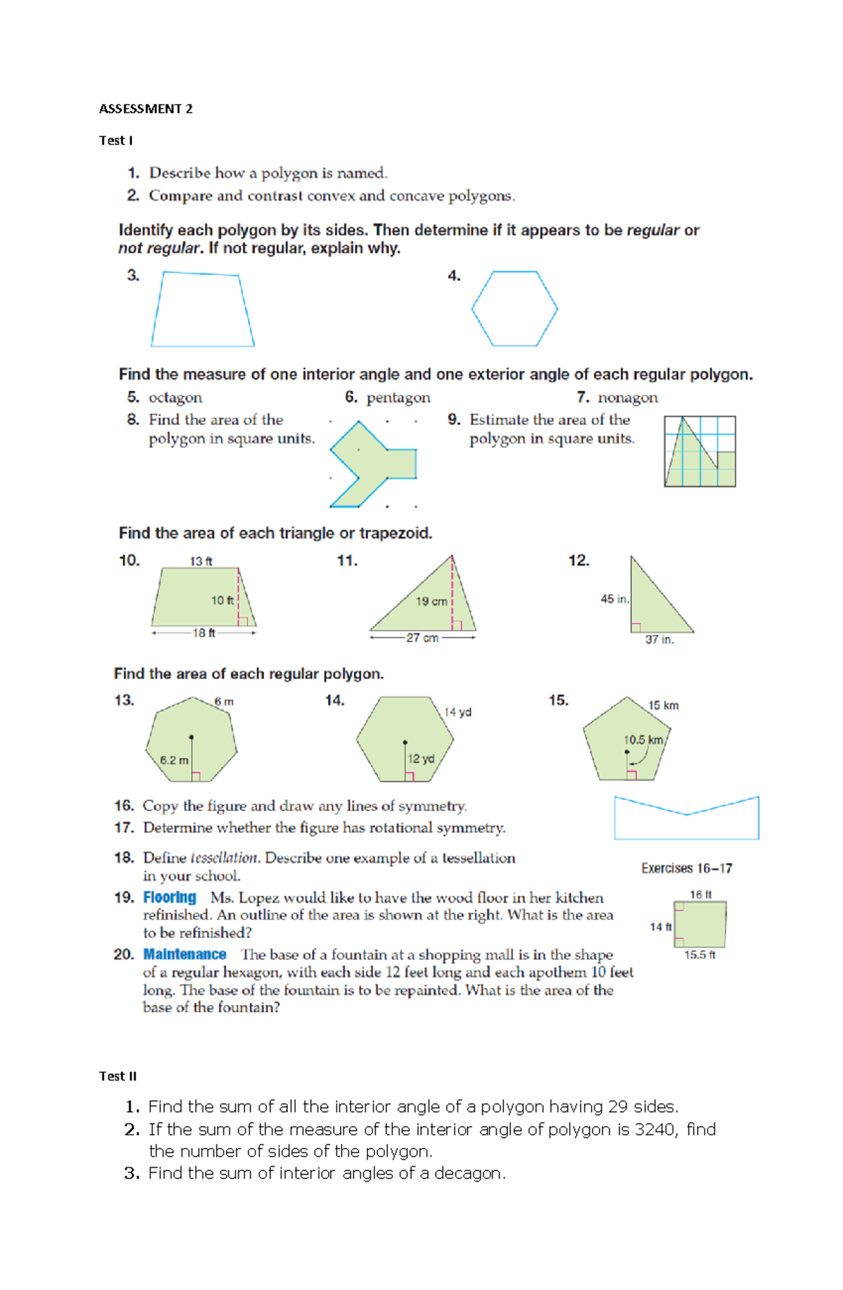 Assessment 2 - CAN BE USED AS PRACTICE MATERAIALS FOR MATH - ASSESSMENT ...