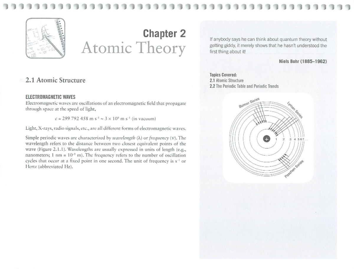 Chapter 2. Atomic Theory - General Chemistry I - Studocu