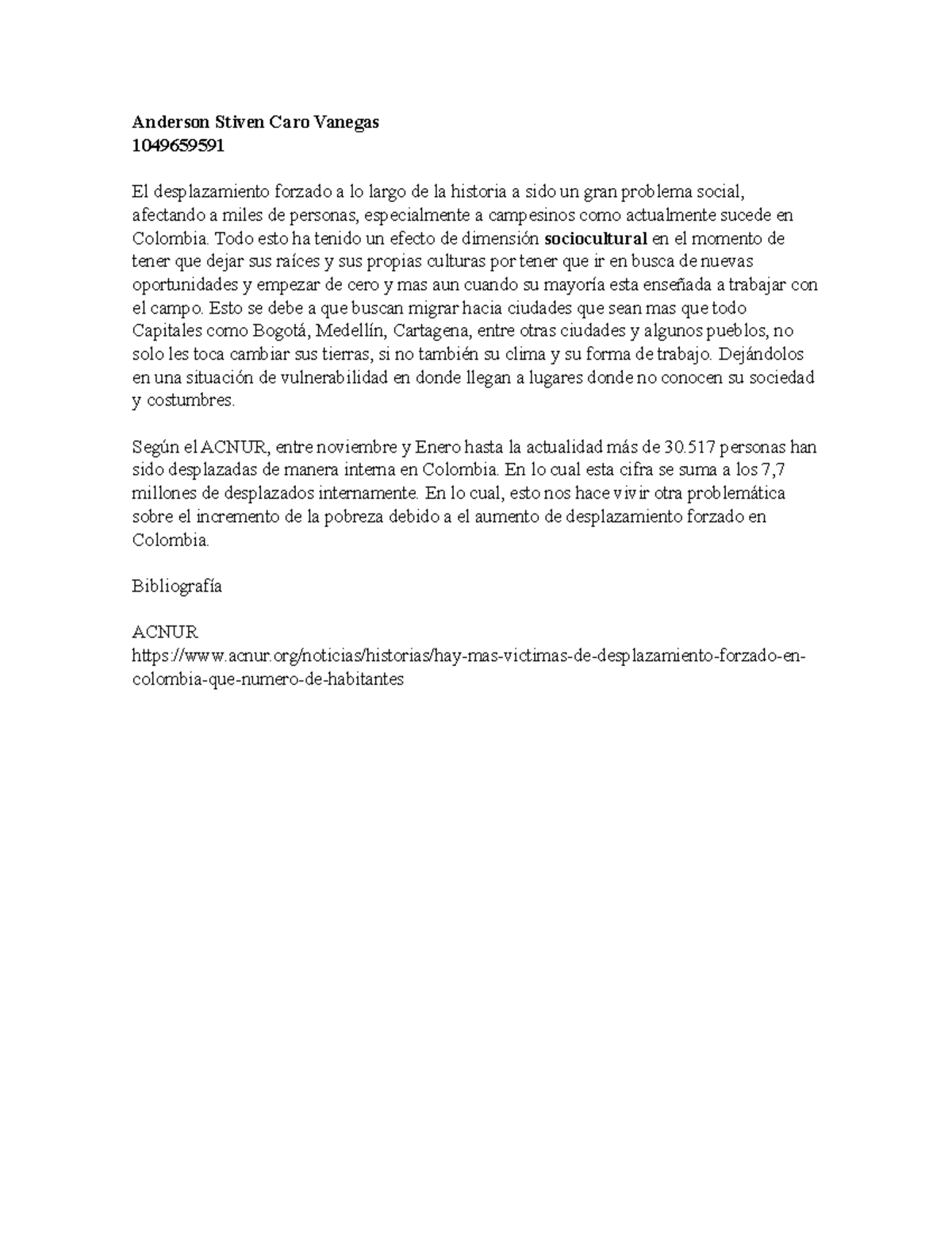 Sociocultural - Colombia en el contexto glolocal - Anderson Stiven Caro ...