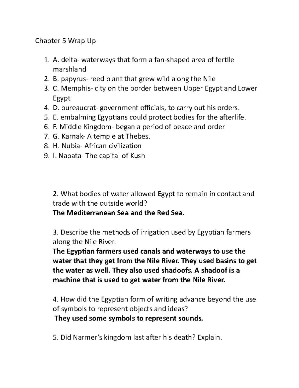 Chapter 5 Wrap Up - FREE ASSIGNMENT - Chapter 5 Wrap Up A. delta ...
