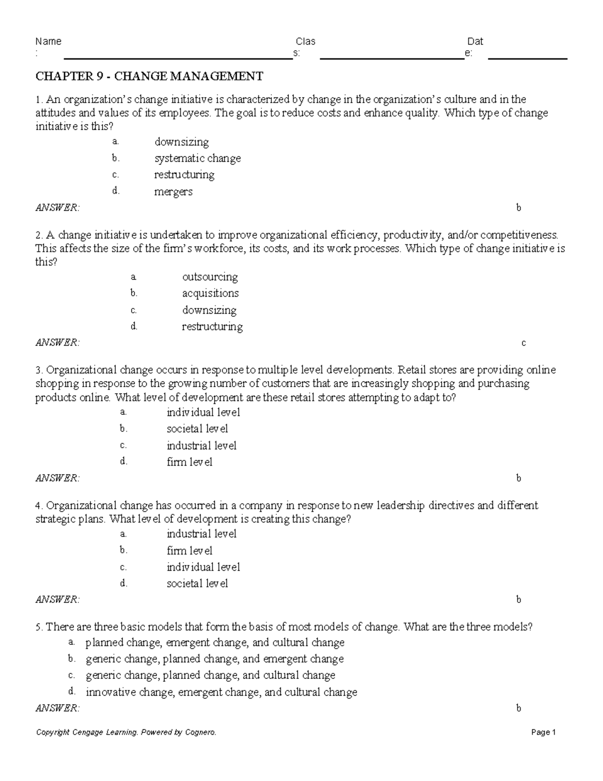 Chapter 9 Change Management - : s: e: CHAPTER 9 - CHANGE MANAGEMENT 1 ...