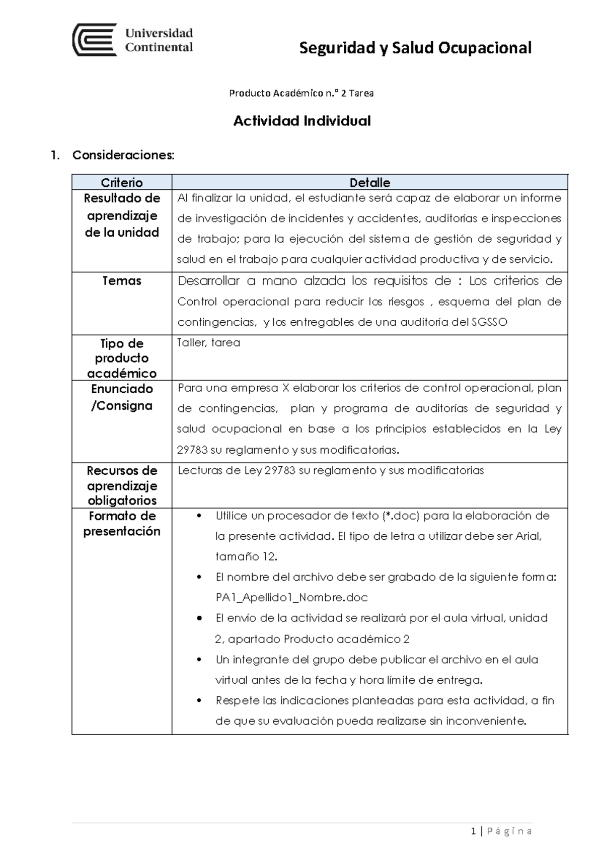 producto académico 02 - Seguridad y Salud Ocupacional Producto ...