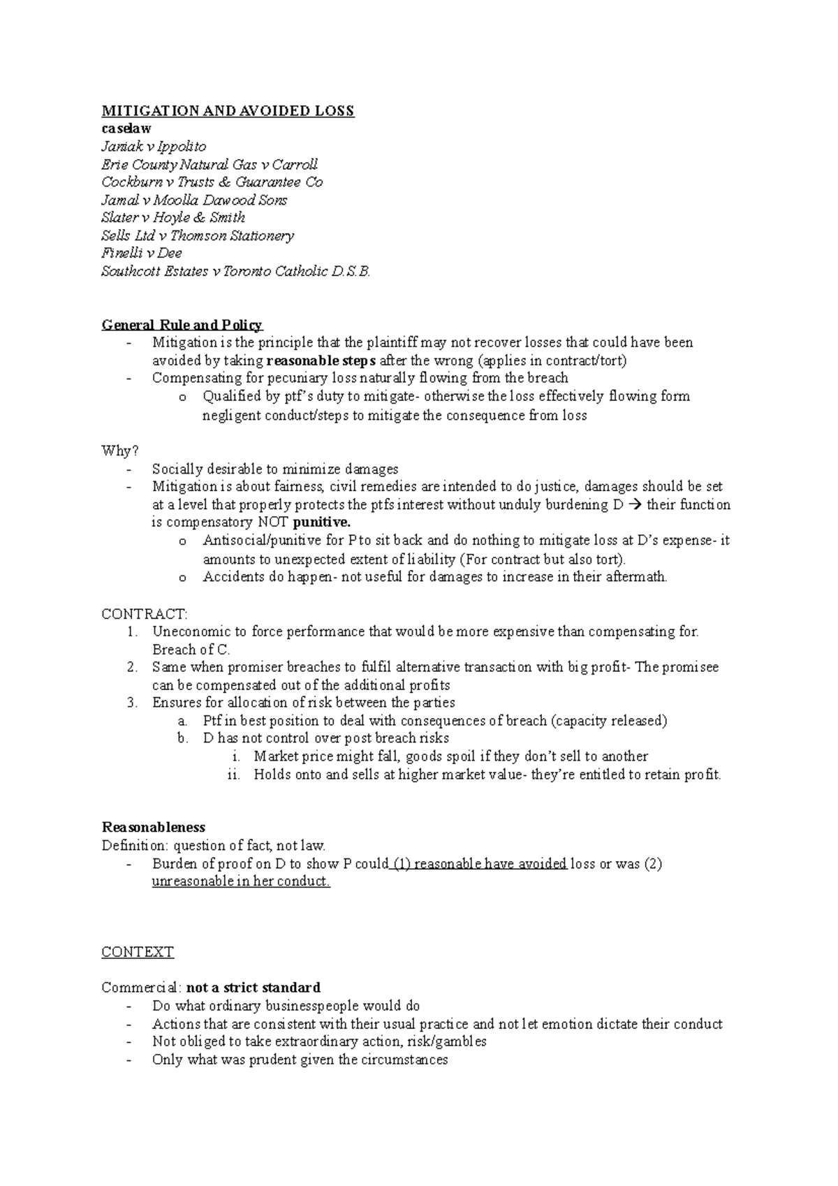 Mitigation AND Avoided LOSS - MITIGATION AND AVOIDED LOSS caselaw ...
