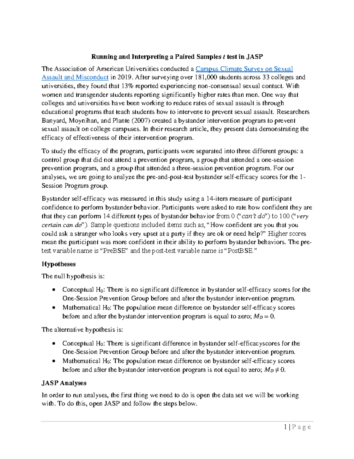 Paired Samples t Test Step-by-Step JASP Guide - Running and ...