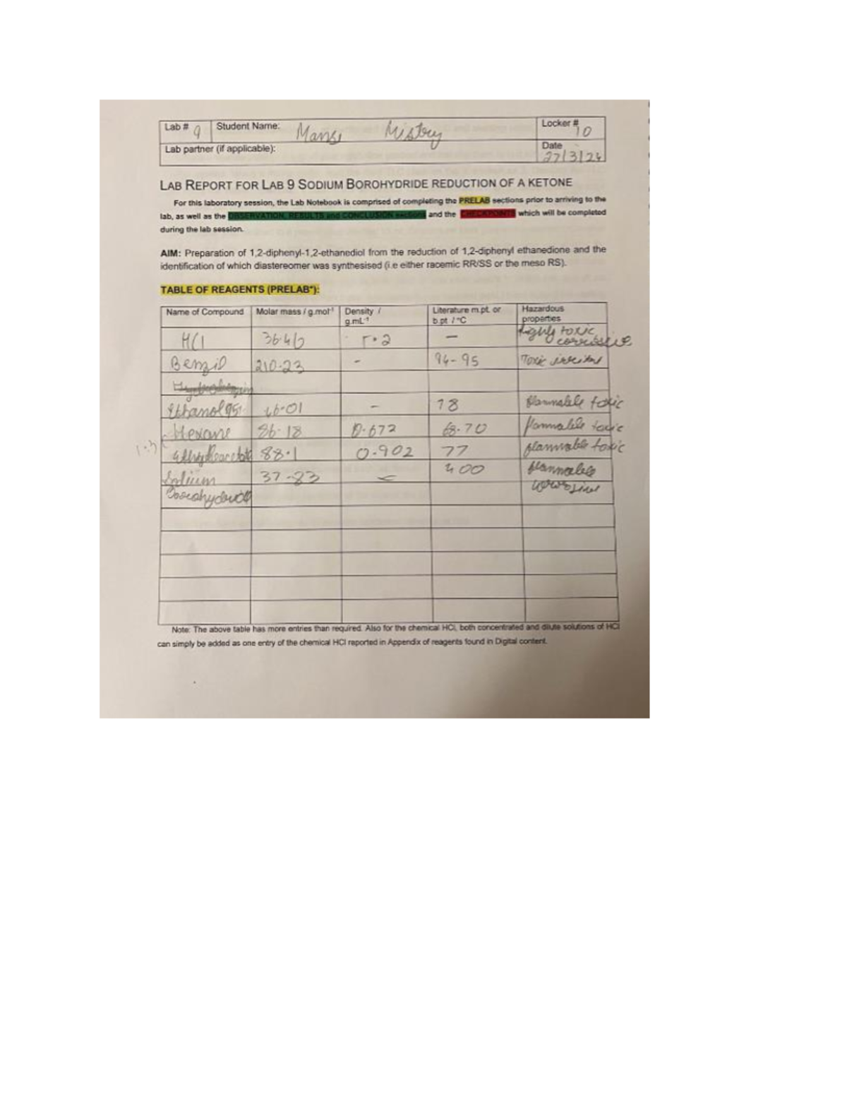 Lab9 250 - lab9 - Lab Student Name: Locker 9 Mansi Mistry 10 Lab ...