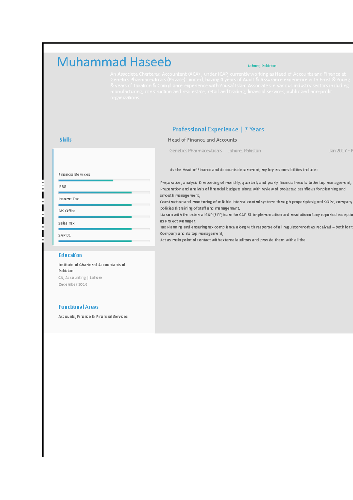 Muhammad Haseeb Lahore - Muhammad Haseeb Lahore, Pakistan An Associate Chartered Accountant (ACA ...