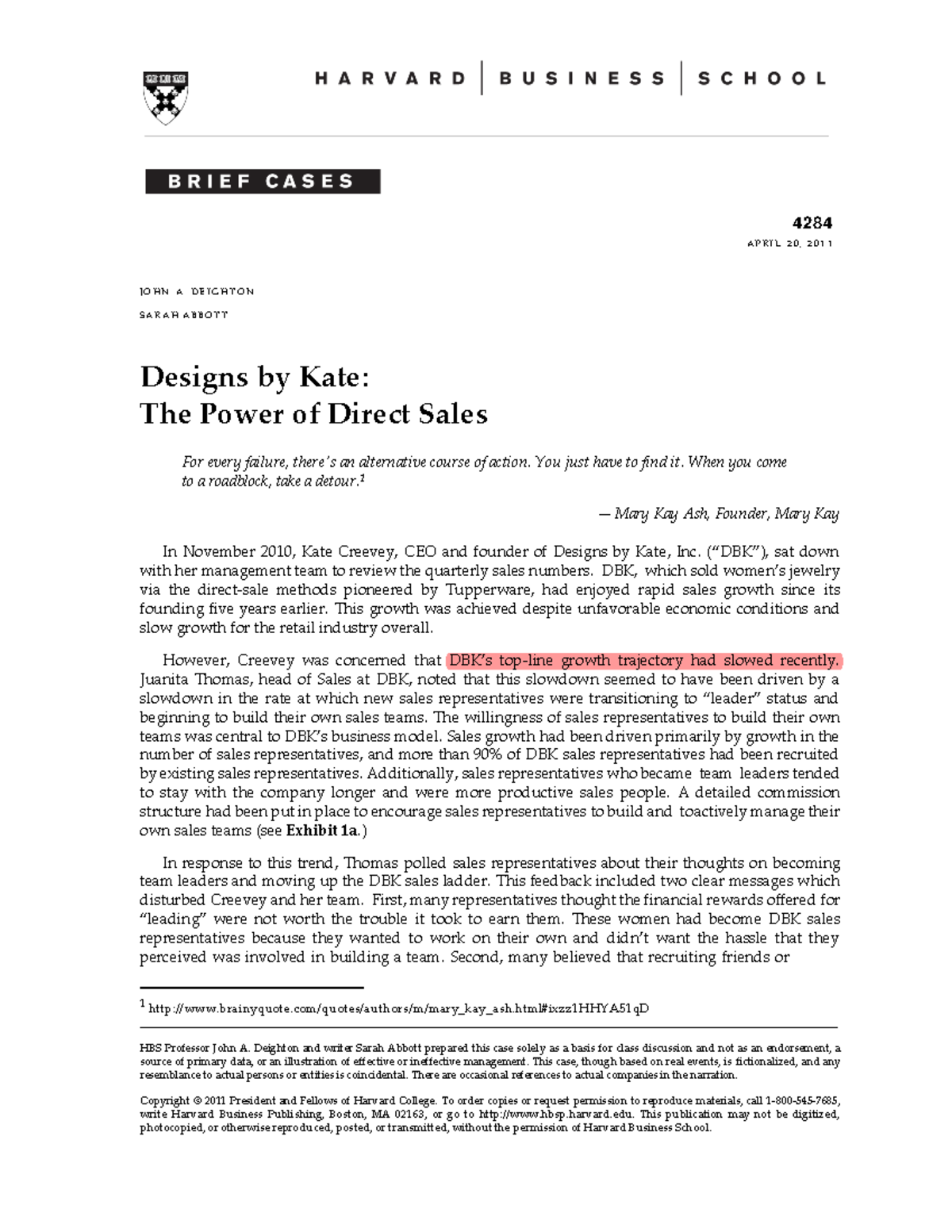 Design by Kate - 4284 A P RI L 2 0, 2 0 1 1 JO HN A. DE I G H T O N SA RA H A B B O T T Designs ...