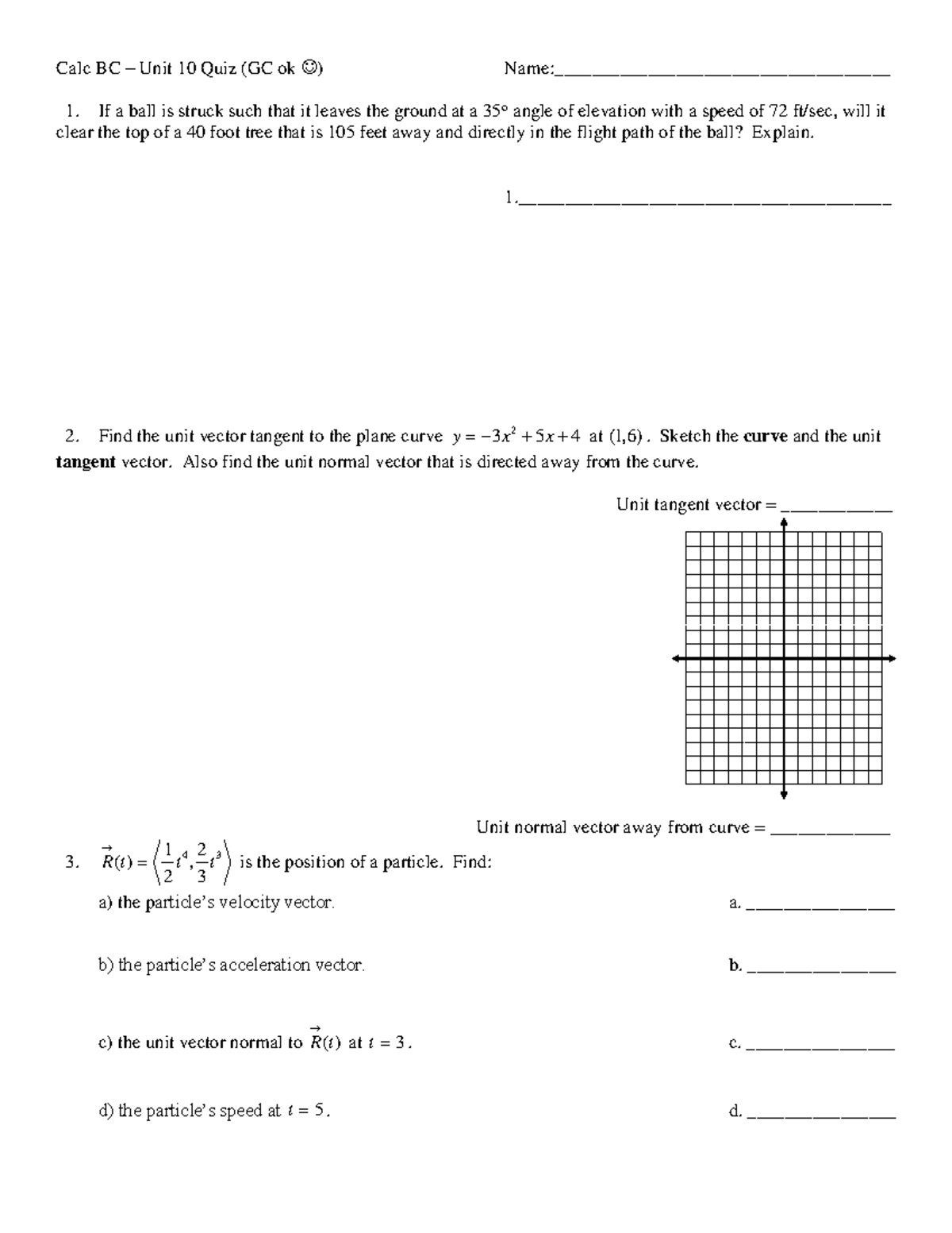 Calc BC - U10 Practice Quiz 1 - Calc BC – Unit 10 Quiz (GC ok ☺) - Studocu