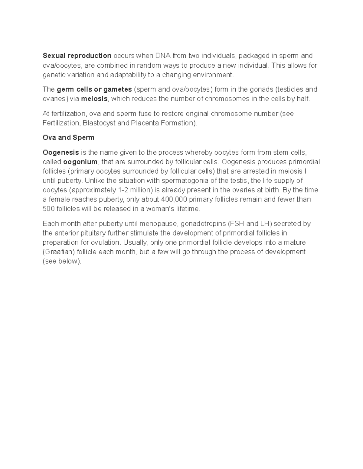 Unit 07 Sexual Reproduction - Sexual reproduction occurs when DNA from ...