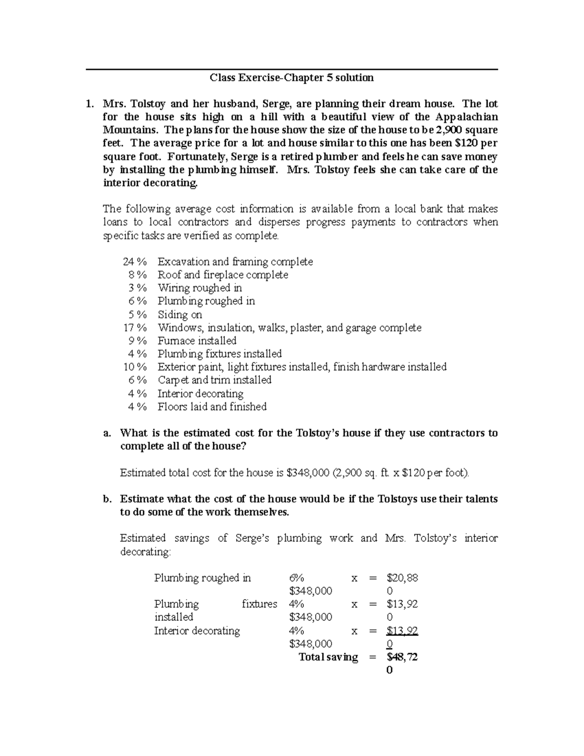 MGT300 Class Exercise 06082021 Solution - Class Exercise-Chapter 5 ...