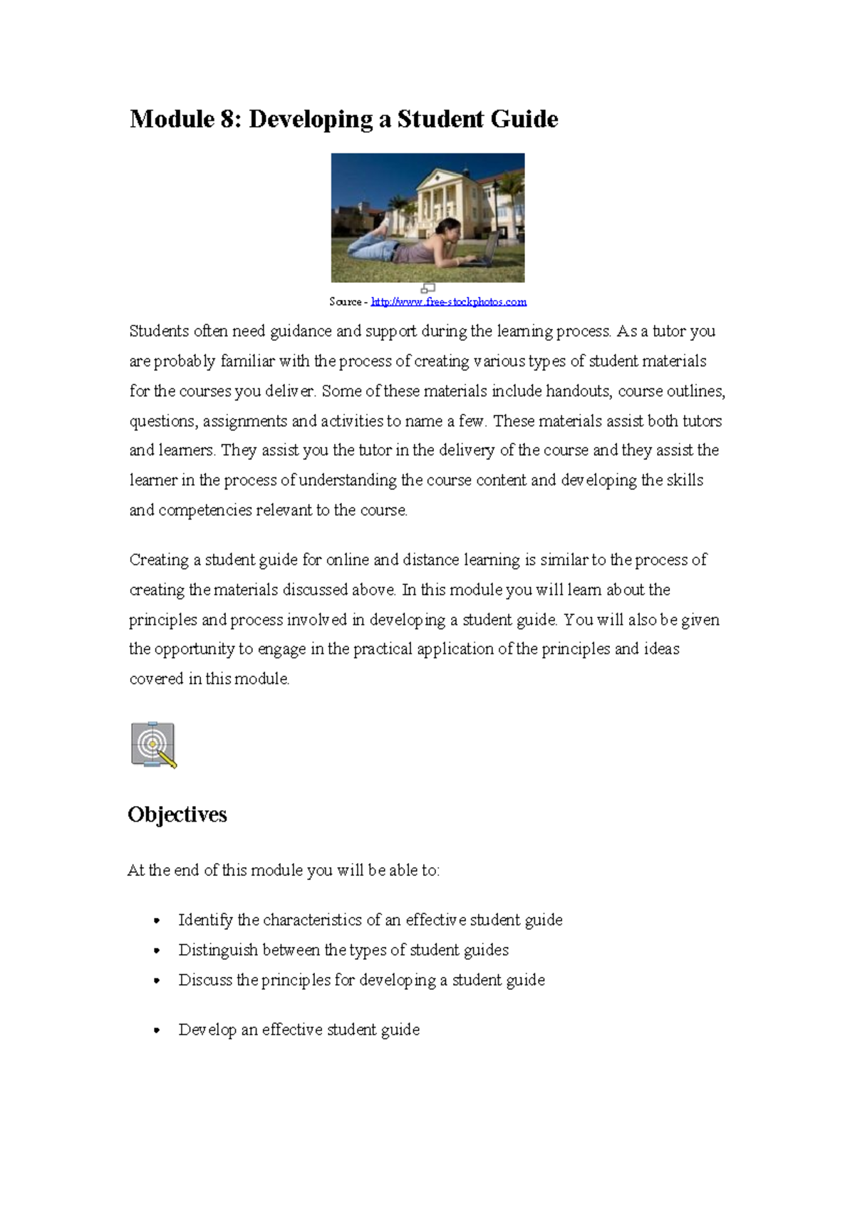 Module 8 Student Resources - Module 8: Developing a Student Guide ...